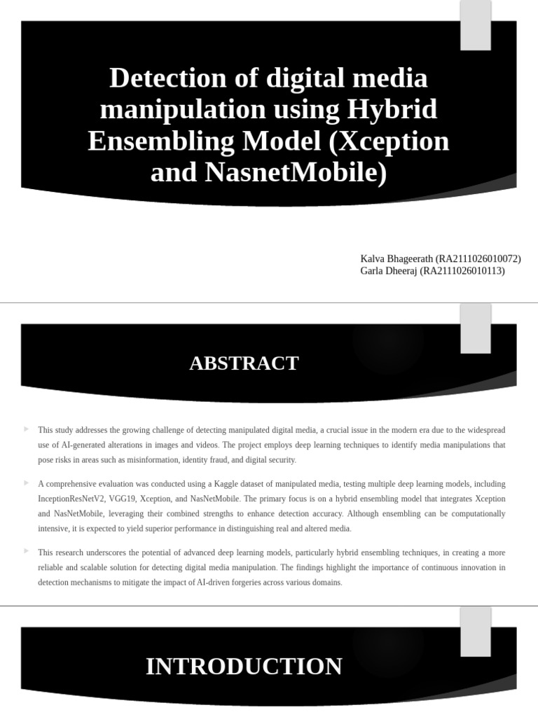 Detection of Digital Media Manipulation Using Hybrid Ensembling Model | PDF | Deep Learning ...