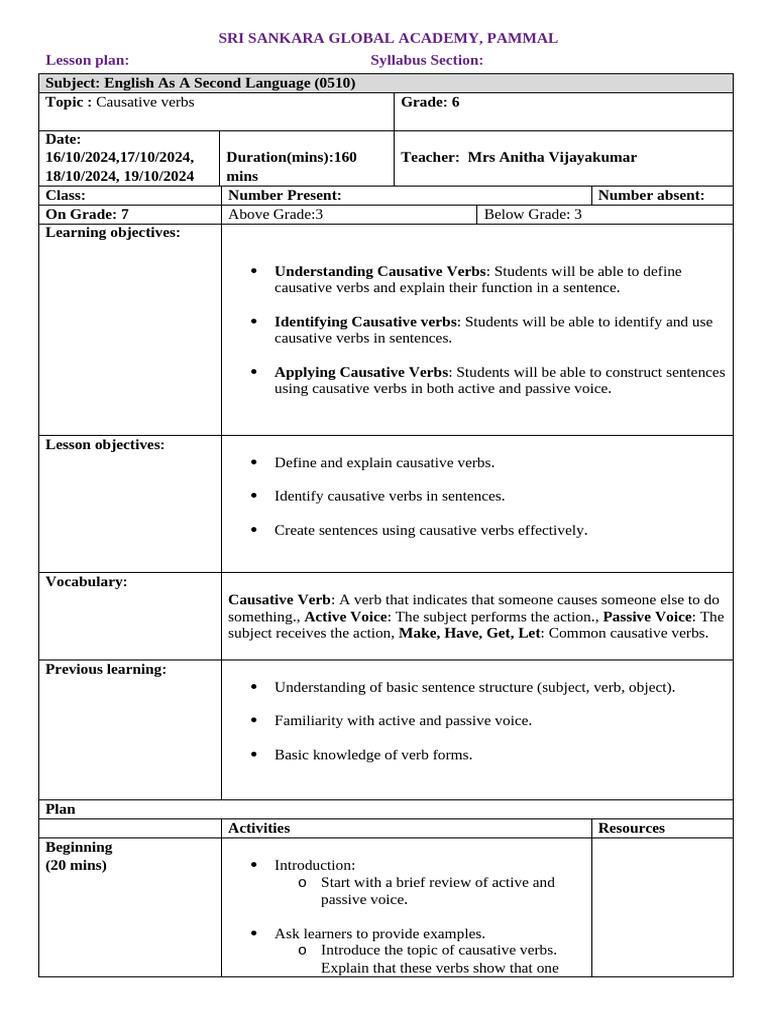 Causative Verbs in Depth | PDF | Verb | Linguistic Morphology