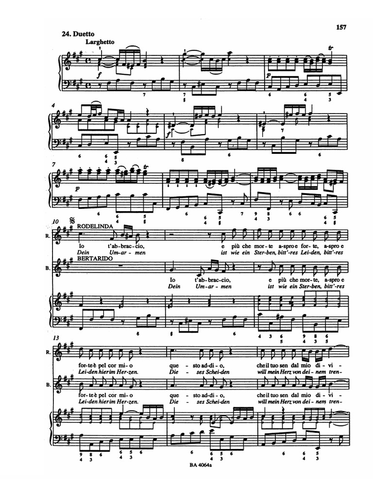 Rodelinda (Bärenreiter) Duetto | PDF