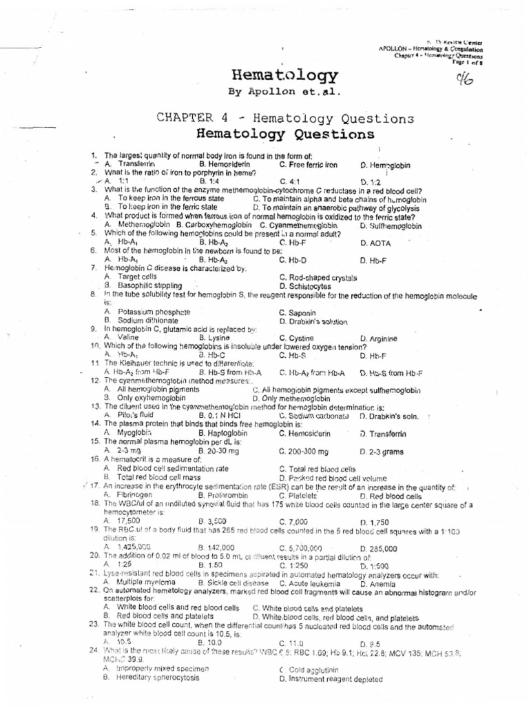 Apollon Hematology Qna | PDF