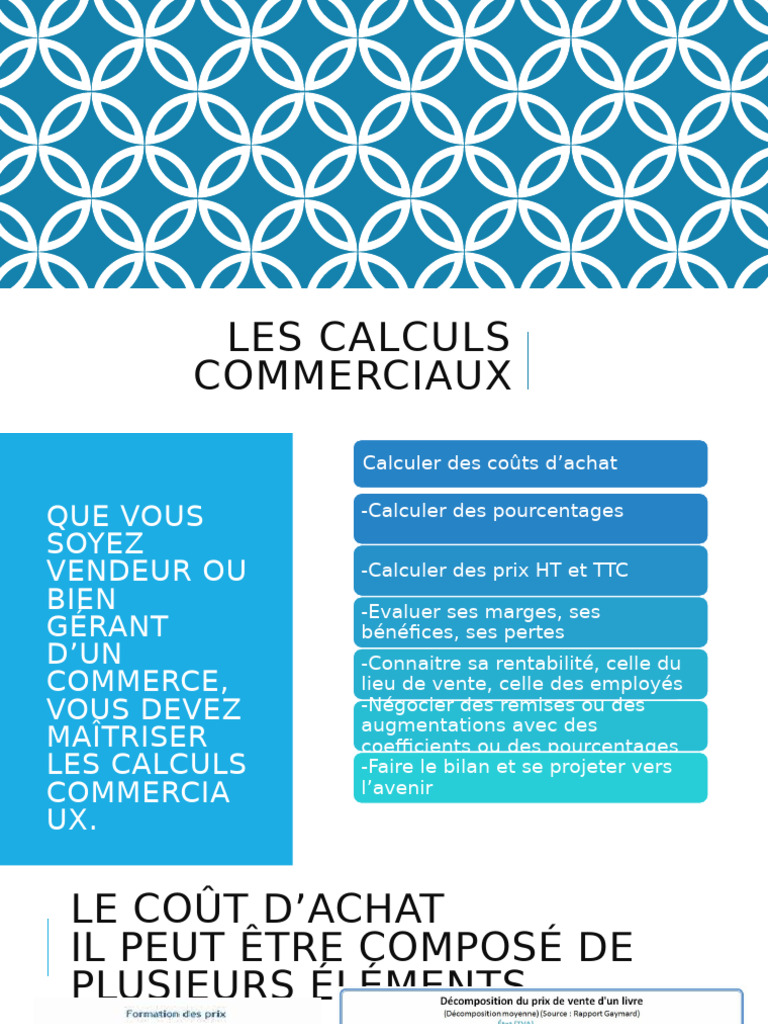 Les Calculs Commerciaux 1 | PDF | Taxe sur la valeur ajoutée | Pourcentage