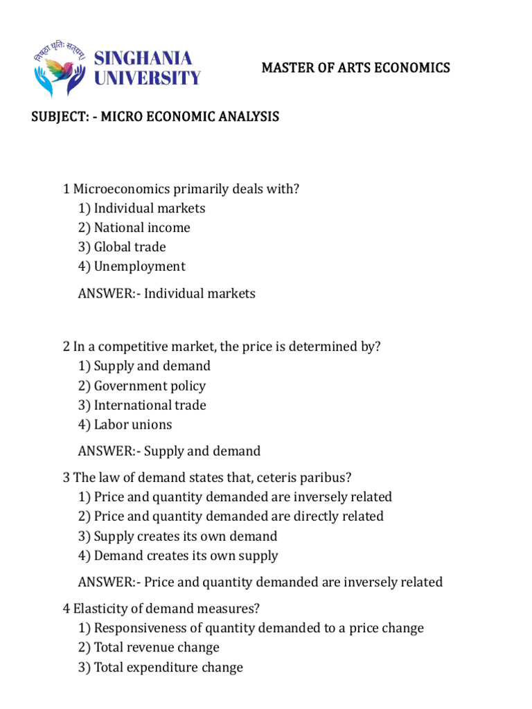 Micro Economic Analysis | PDF | Demand | Supply (Economics)