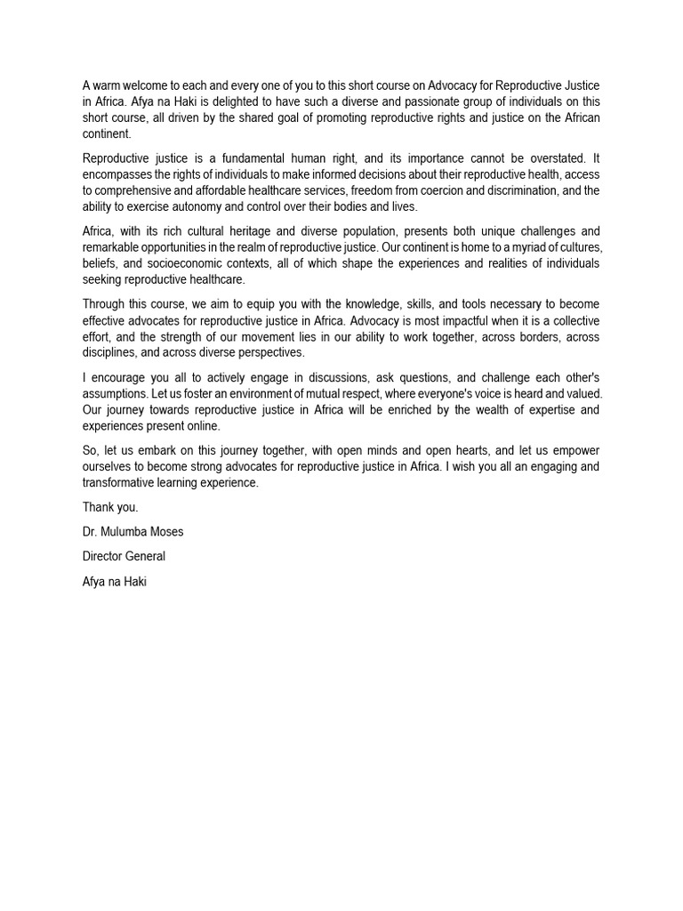 Welcome Note | PDF