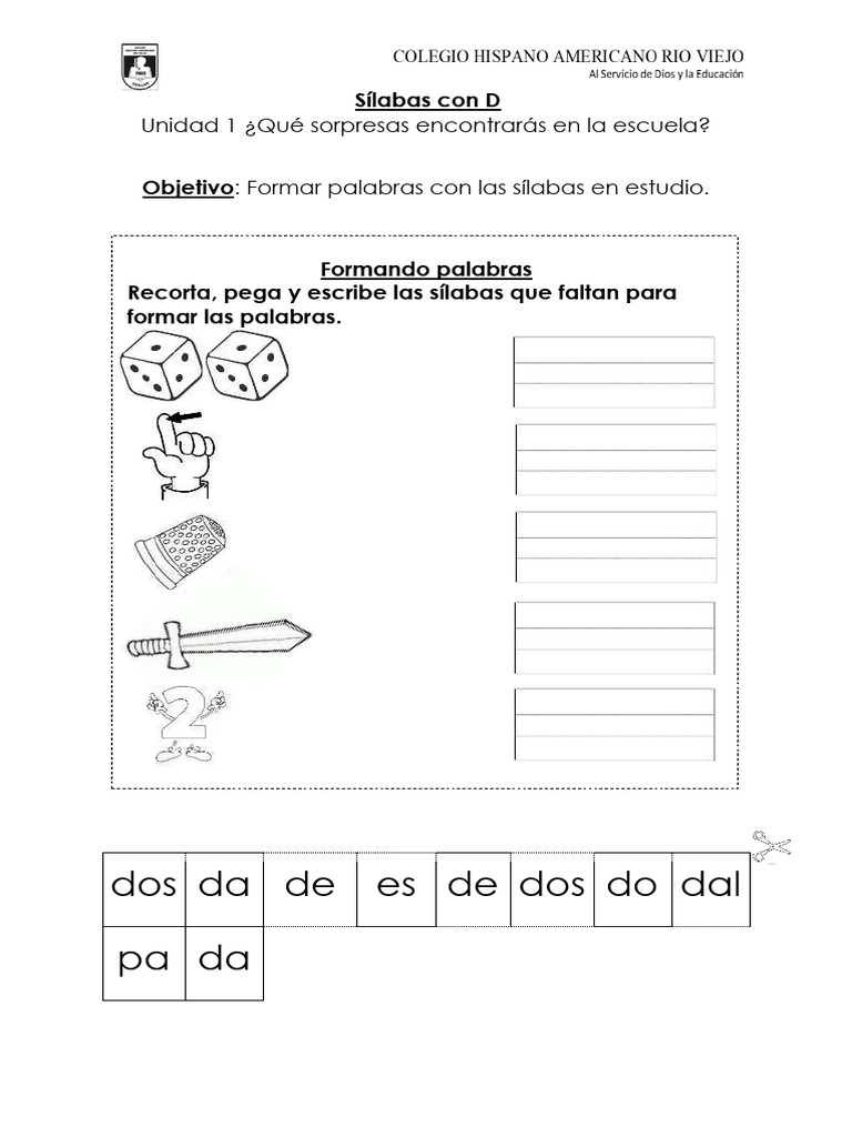 Sílabas en Estudio Letra D | PDF