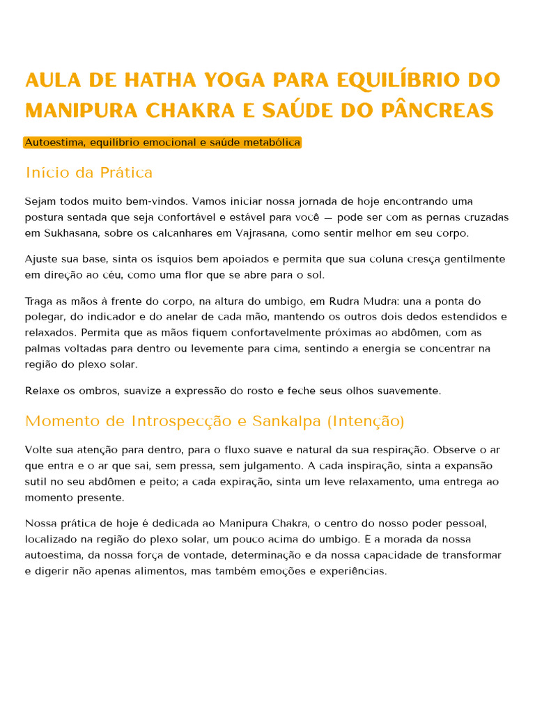 Hatha Yoga: Equilíbrio do Manipura Chakra | PDF | Respiração