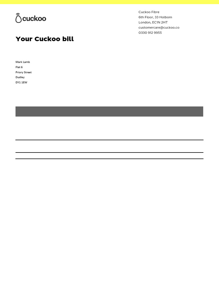 Cuckoo Bill | PDF