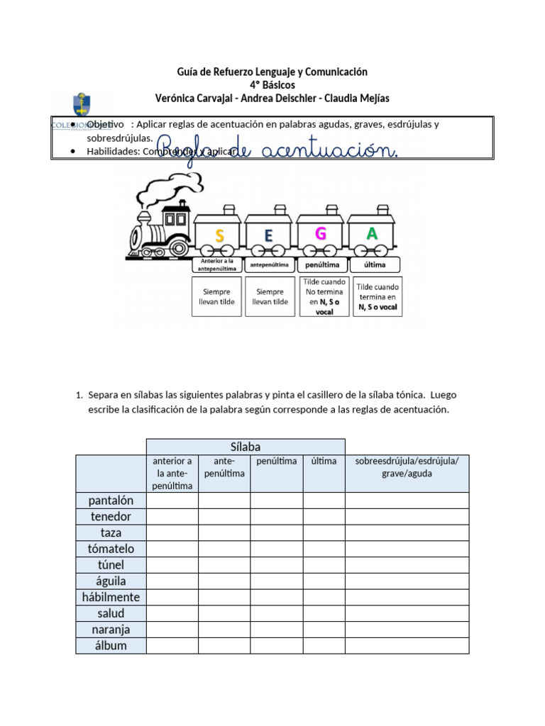 Guía de Estudio - Regla de Acentuación | PDF