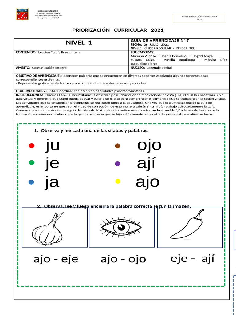 Guía 7 Comunicación Integral | PDF | Educación de la primera infancia | Comunicación humana