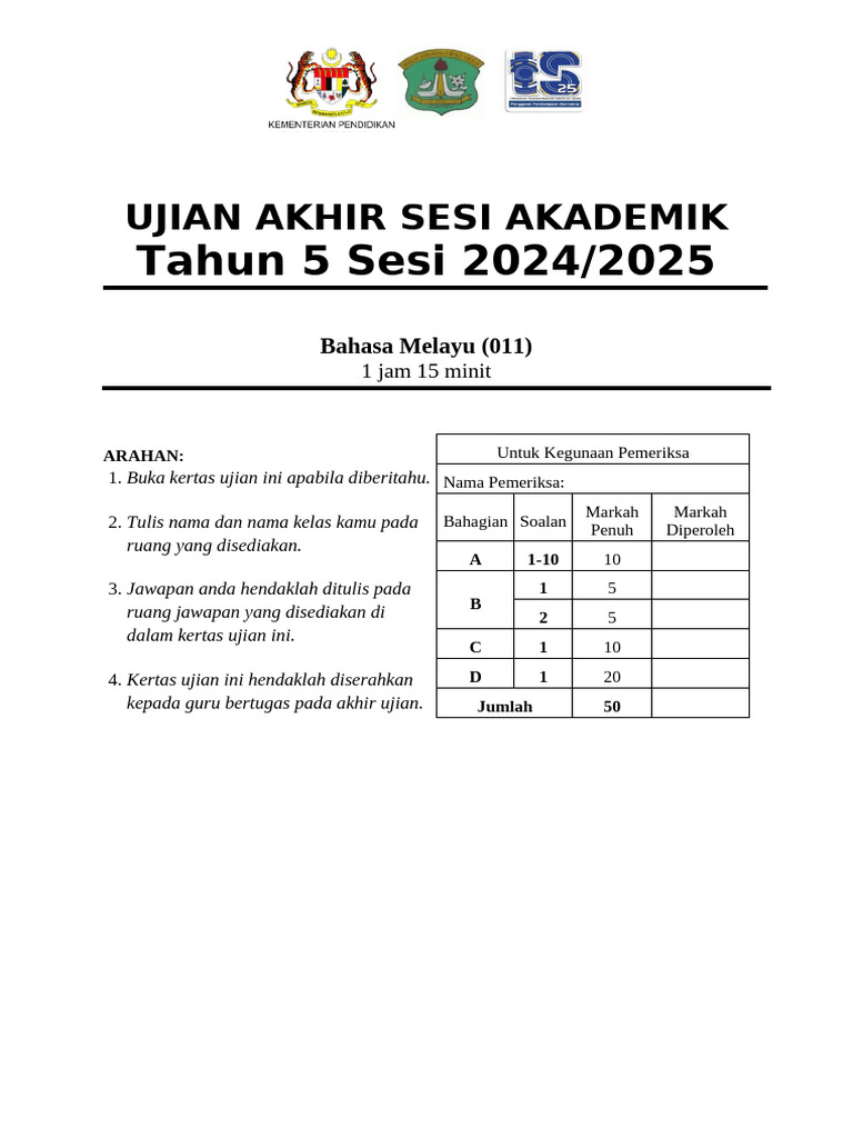 Muka Depan Uasa 2024 | PDF