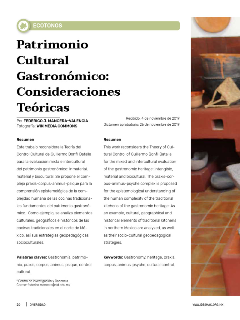 Patrimonio Cultural Gastronomico Conside | PDF | Conocimiento | Artes ...