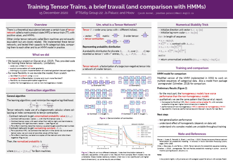 Training Tensor Trains poster | PDF | Tensor | Mathematical Physics
