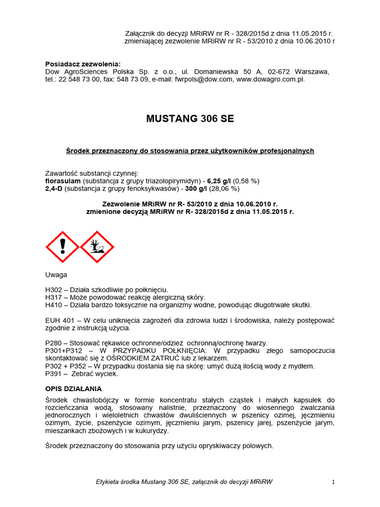 Mustang 306 SE | PDF