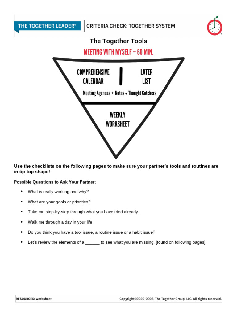 Optimize Your Partner's Tools & Routines | PDF