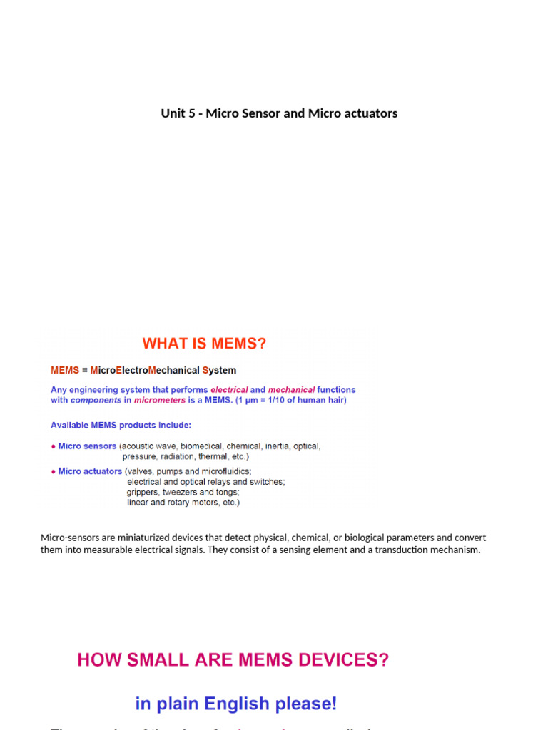 Microsensors & Microactuators | PDF | Piezoelectricity | Materials