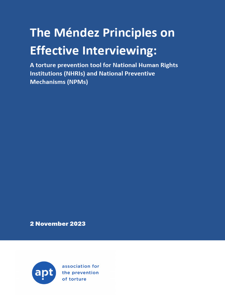 Méndez Principles for Effective Interviewing | PDF | Confession (Law ...