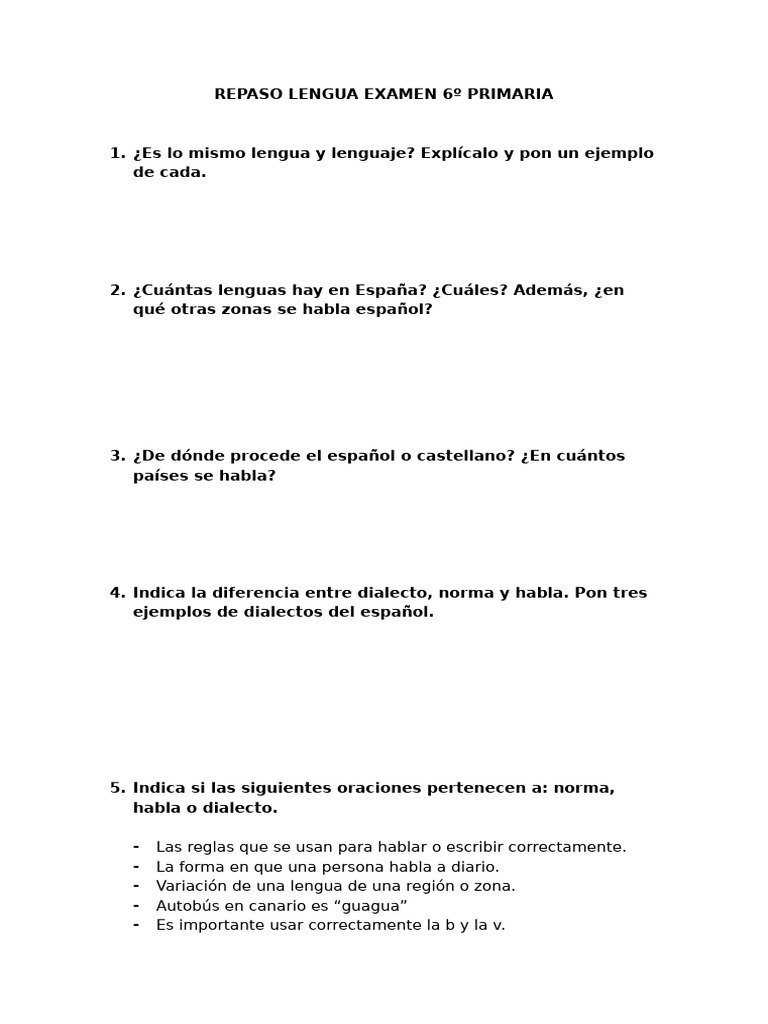 Repaso Lengua 6º Primaria Tema 1 y Tema 2, Lengua, Español, Sustantivo ...