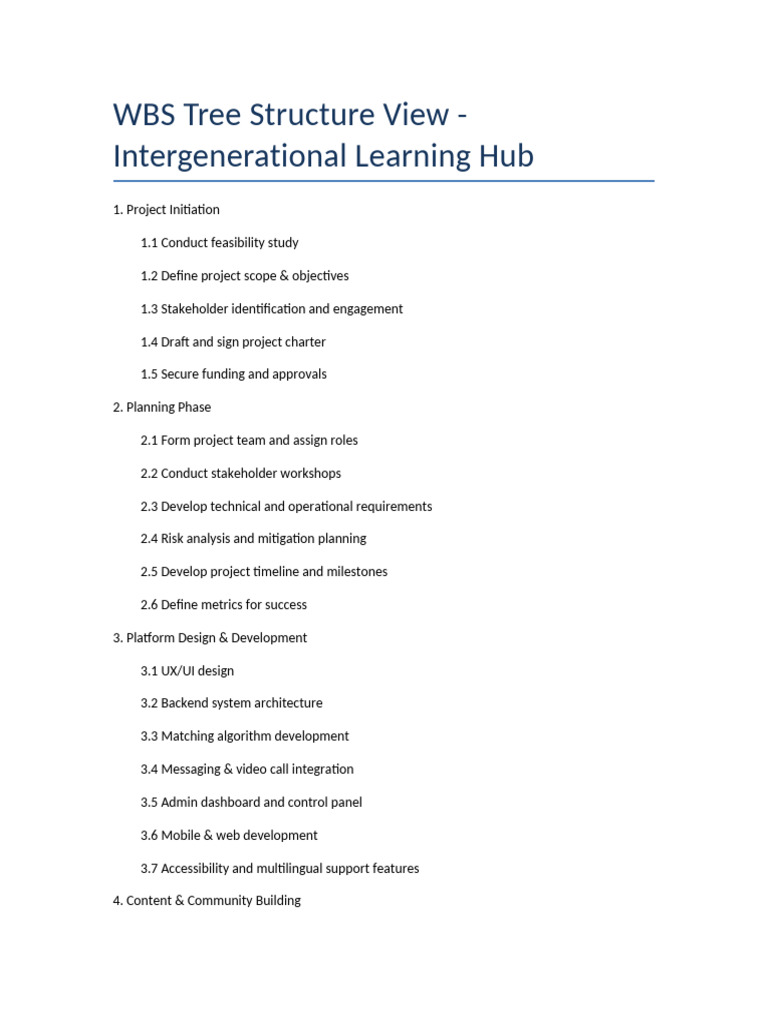 Intergenerational_Learning_Hub_WBS_Tree_View | PDF