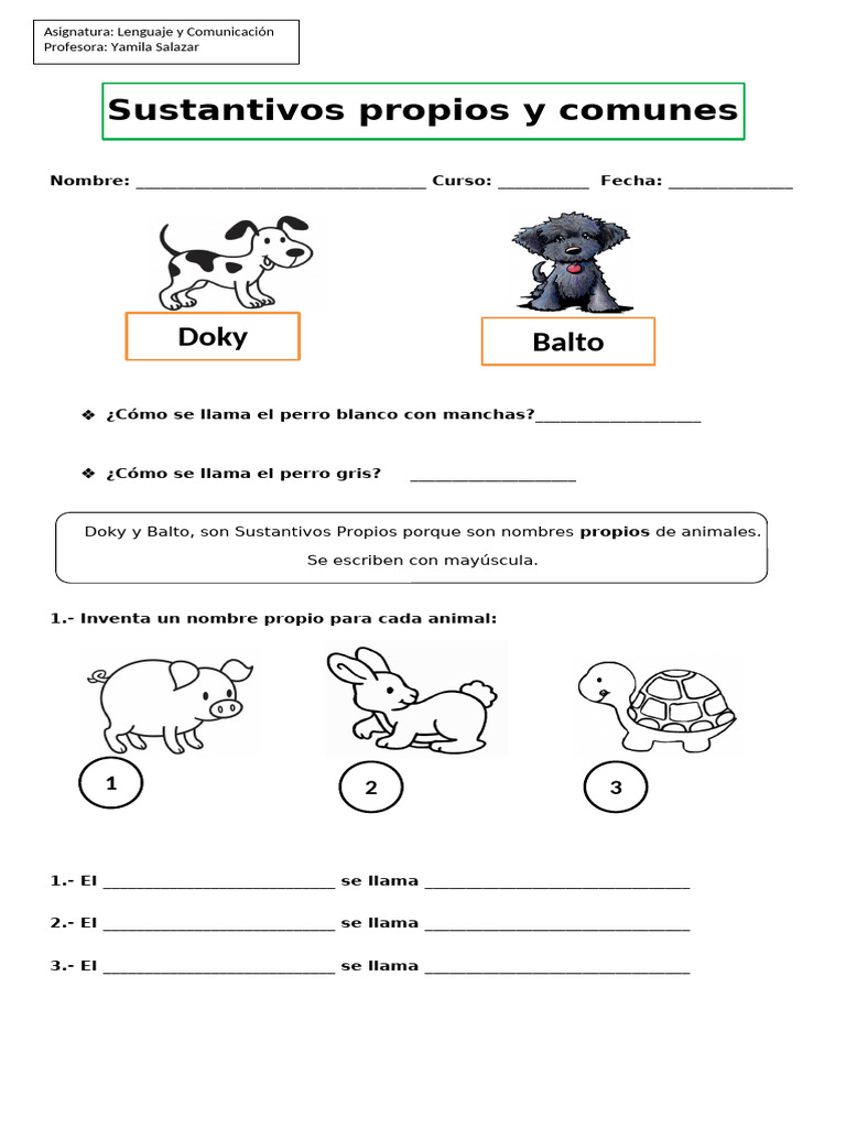 Guia sustantivos 3 | PDF