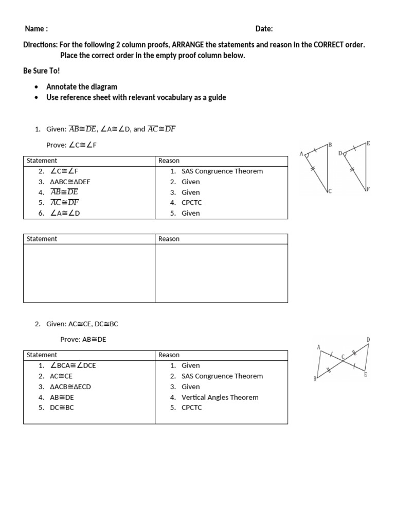 Partner Activity - Error Proofs | PDF | Perpendicular | Elementary ...