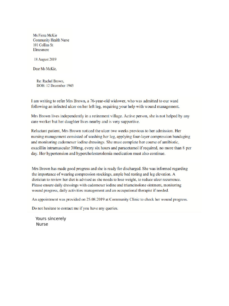 OET Letter Fiona | PDF