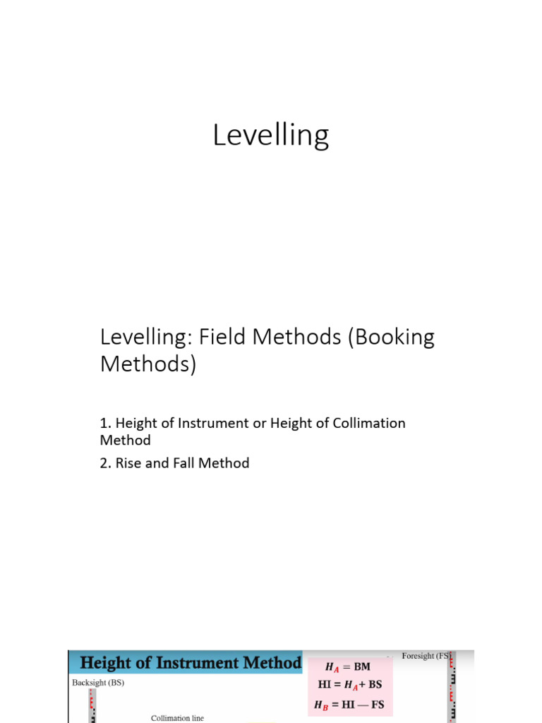Levelling Techniques: Instrument Methods | PDF