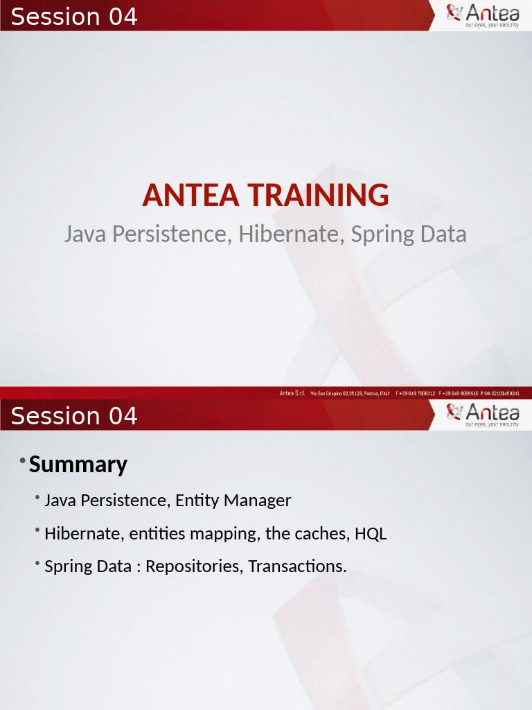 Session 04 Java Persistence, Hibernate, Spring Data | PDF | Relational Database | Software ...