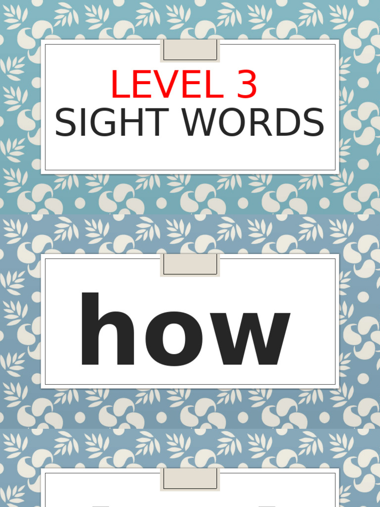 Level 3 Sight Words | PDF