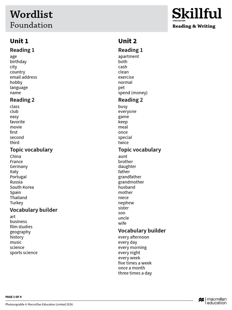 Vocabulary and Reading Exercises Guide | PDF