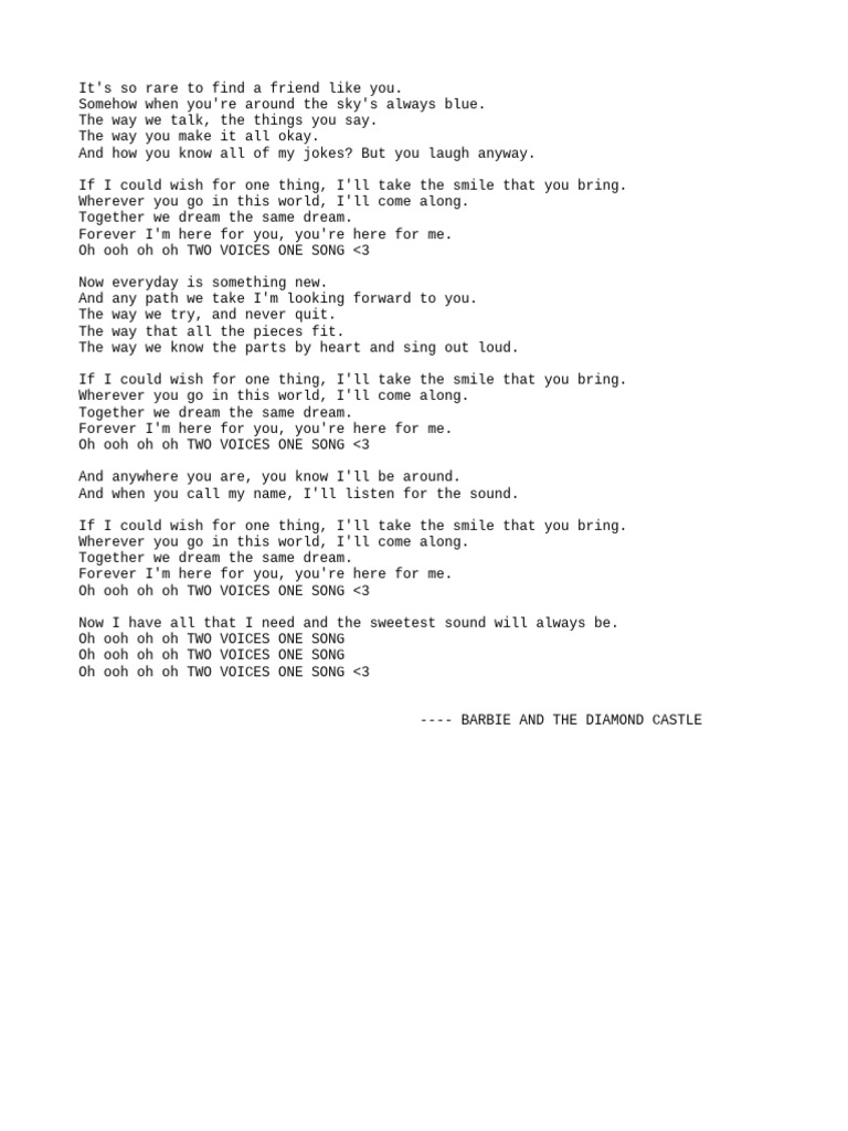 Two Voices One Song | PDF