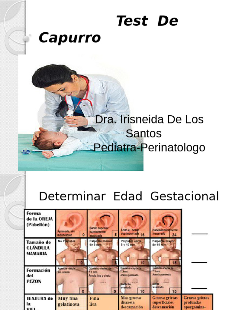 Test de Capurro para Edad Gestacional | PDF