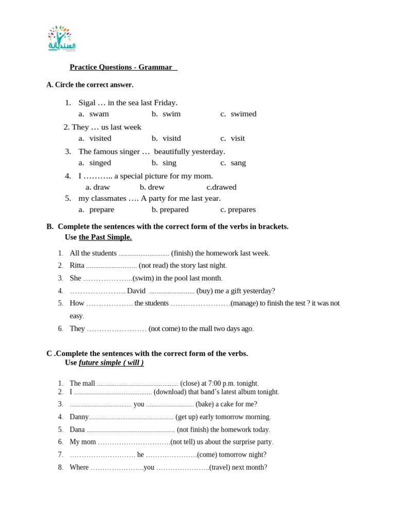 Practice Questions - 7th Grade | PDF