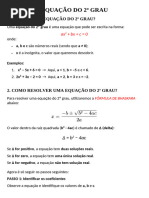 Fórmula Resolvente de Delta | PDF | Equações | Equação quadrática