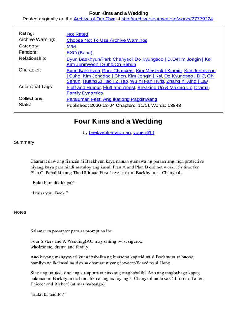 Four Kims and a Wedding | PDF