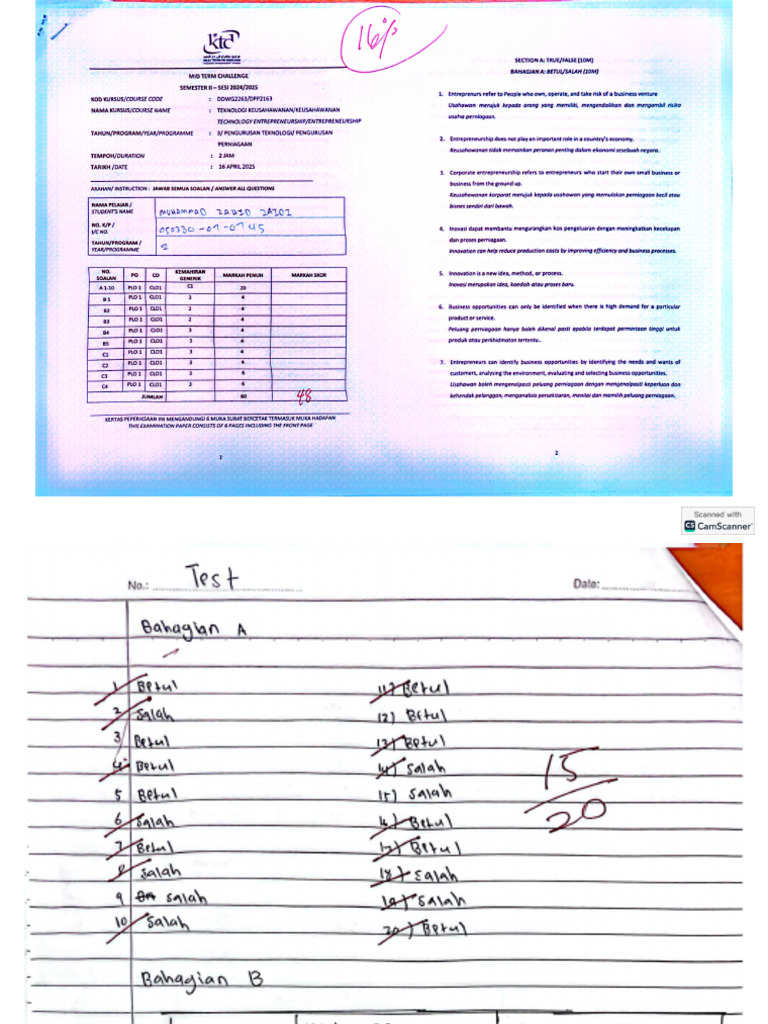 Test Muhamad Zahid Zaidi | PDF
