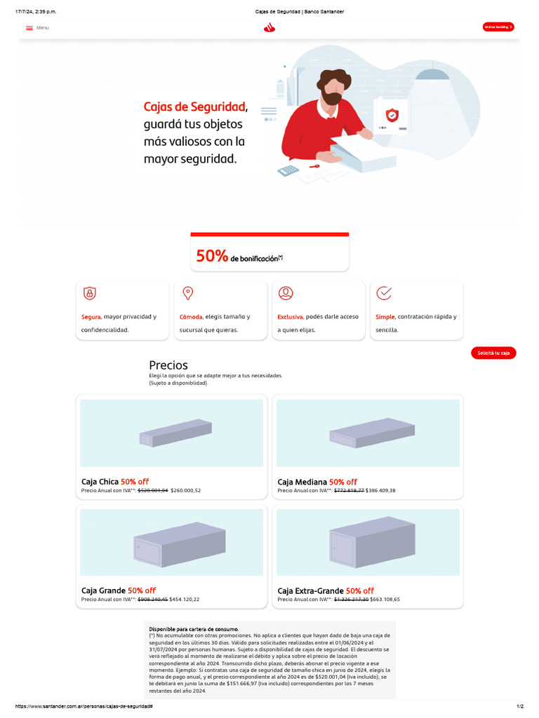 Bco Santander - Cajas de Seguridad | PDF | Bancario | Economias