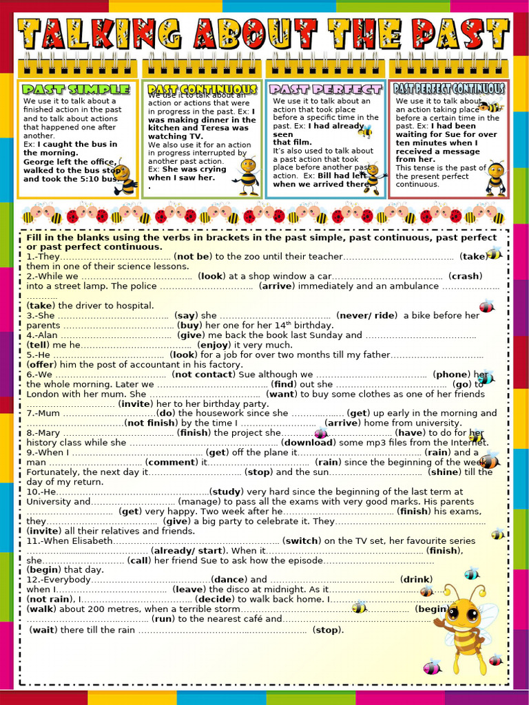 Talking About The Past Four Tenses | PDF