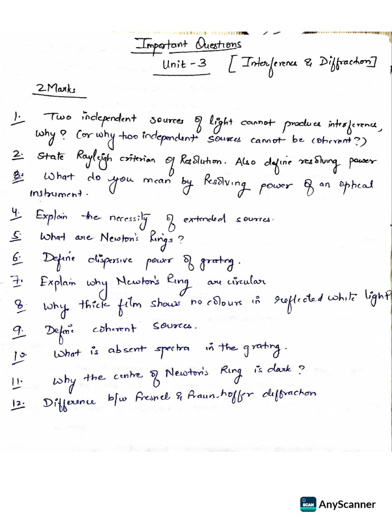 Unit 3 - Important Questions | PDF