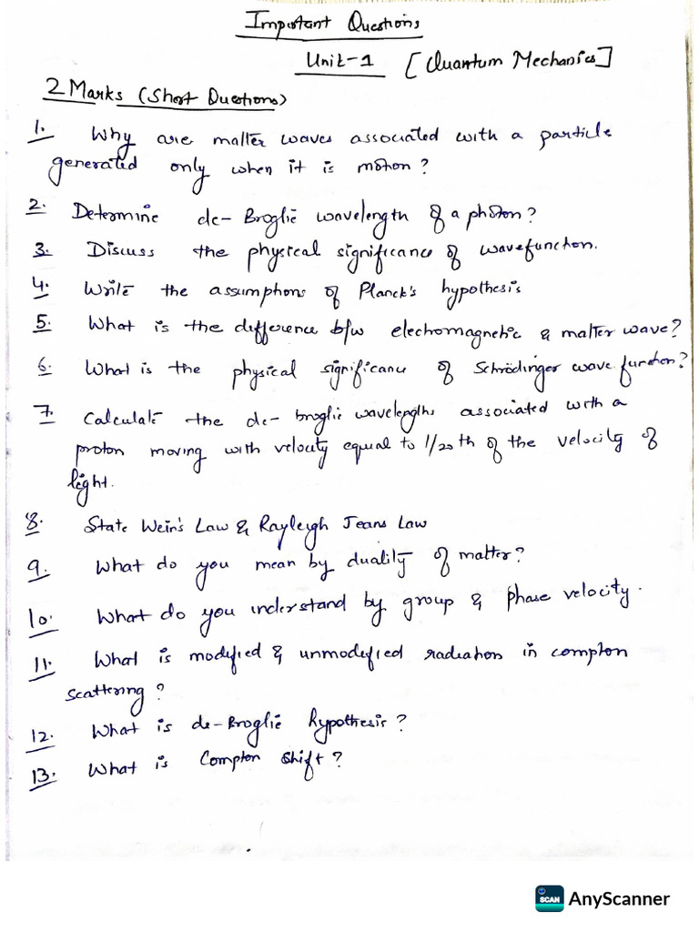 Unit 1 - Important Questions | PDF