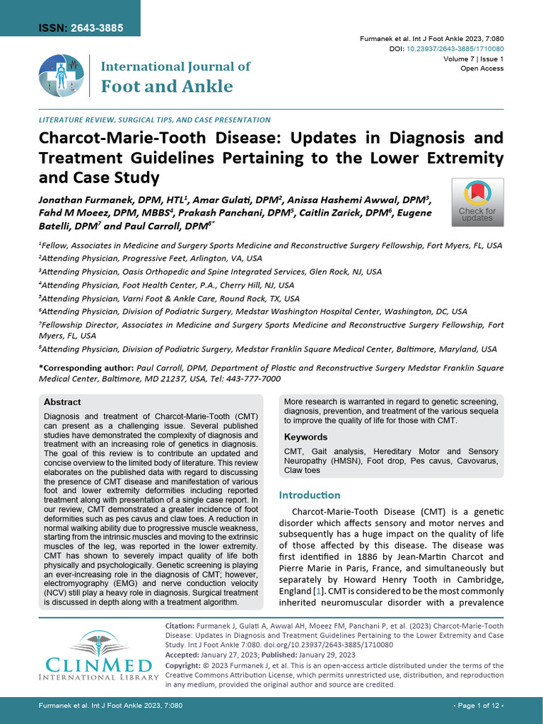 International Journal of Foot and Ankle Ijfa 7 080 | PDF | Neurological Disorders | Human ...