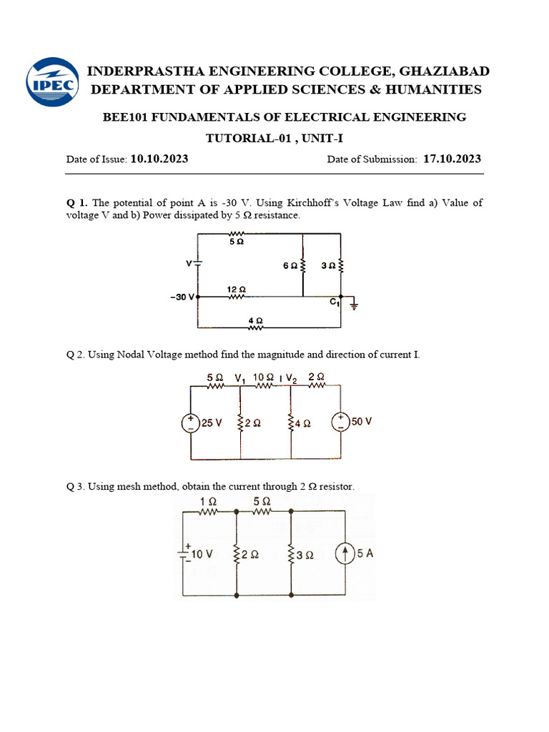Tute - Sheet 1 - Unit 1 - Bee | PDF
