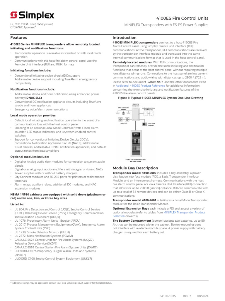 Datasheet Transponders EN (Paineis auxiliares 4100 - 4100-0035) | PDF ...