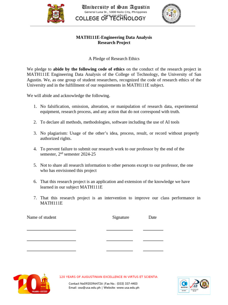 Research Ethics Pledge | PDF