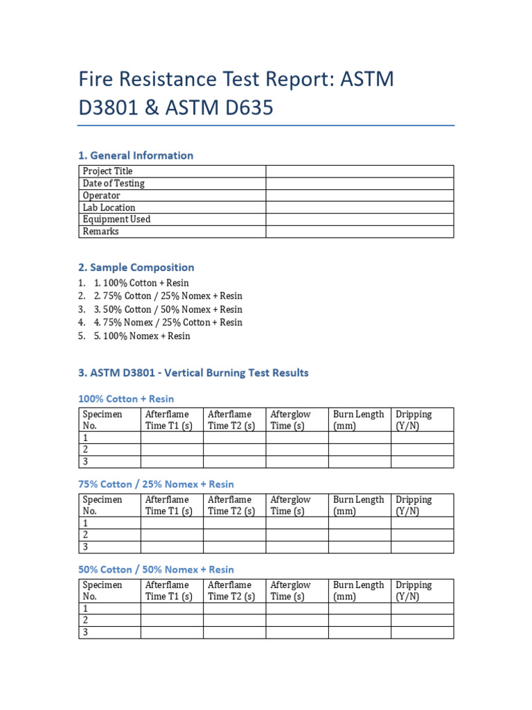 Fire Test Report ASTMD3801 D635 Composite Fabric | PDF | Materials
