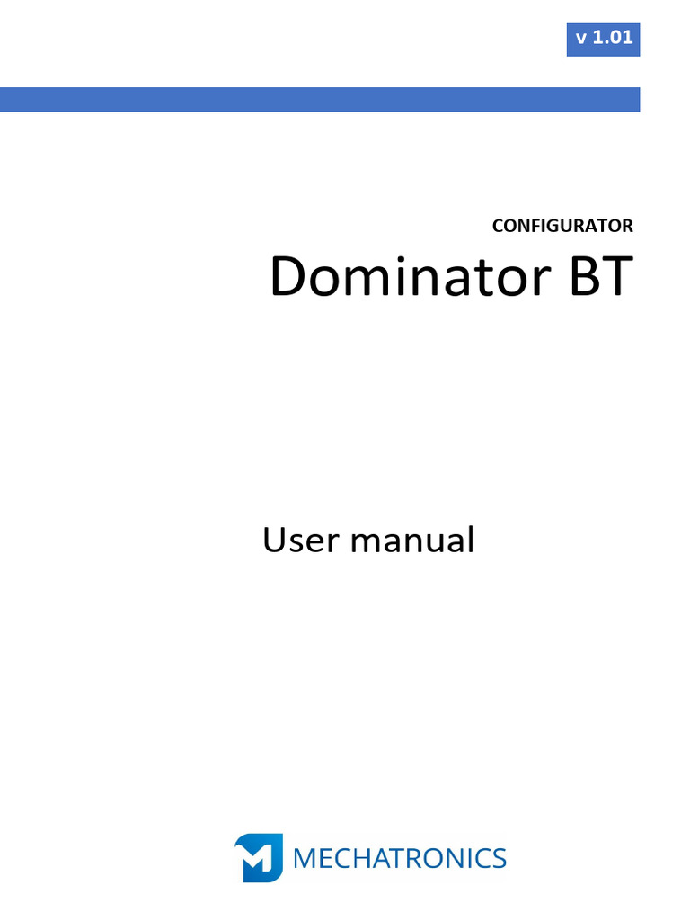 Configurator Dominator BT User Manual en v1 01 | PDF | Mobile App | Sensor