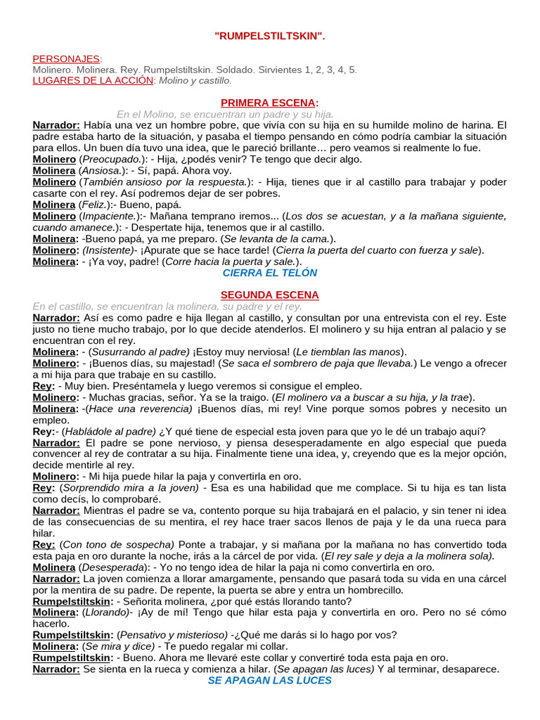 RUMPELSTILTSKIN GUION Completo | PDF
