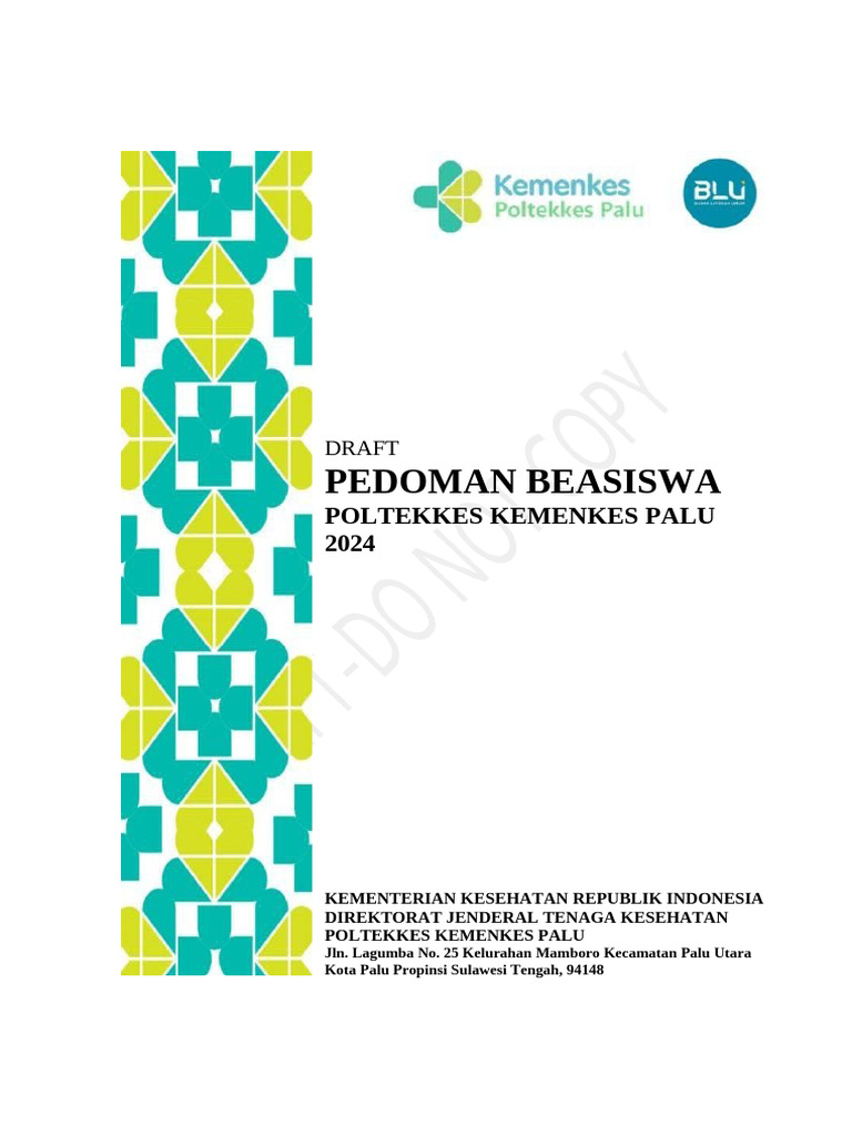 Pedoman Beasiswa Poltekkes Palu 2024 | PDF