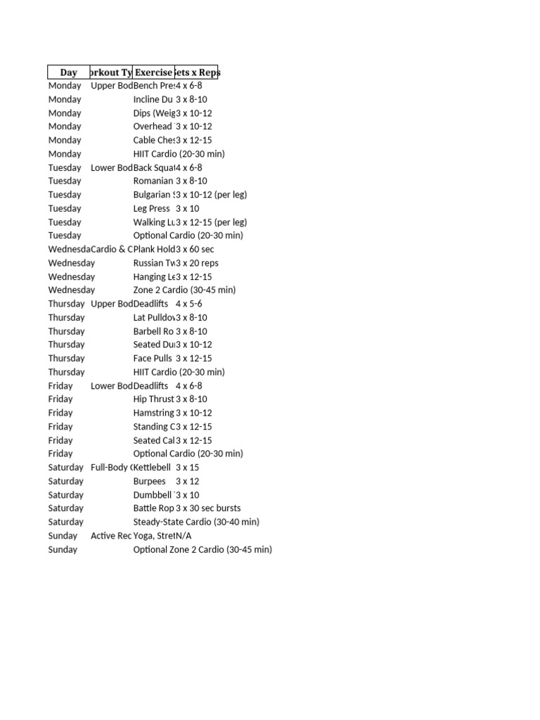 Hybrid Workout Program Pdf