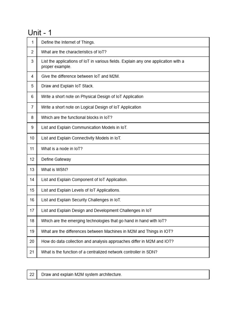 Important IoT Questions and Answers | PDF | Internet Of Things | Computer Network