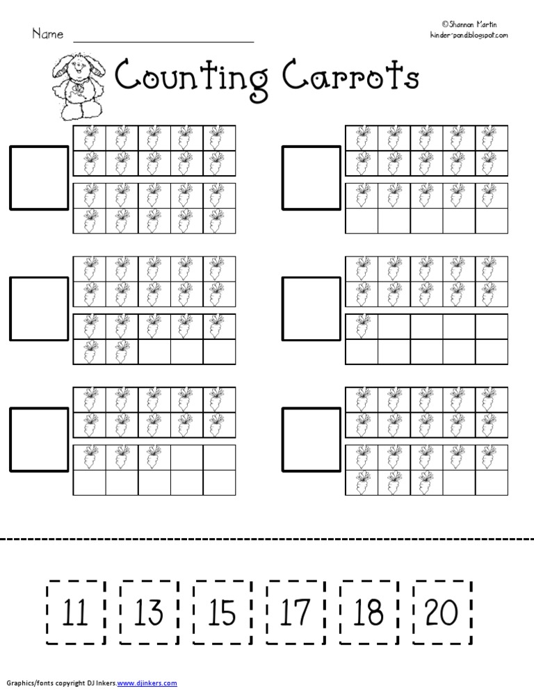 Counting Carrots Ten Frame Worksheet | PDF