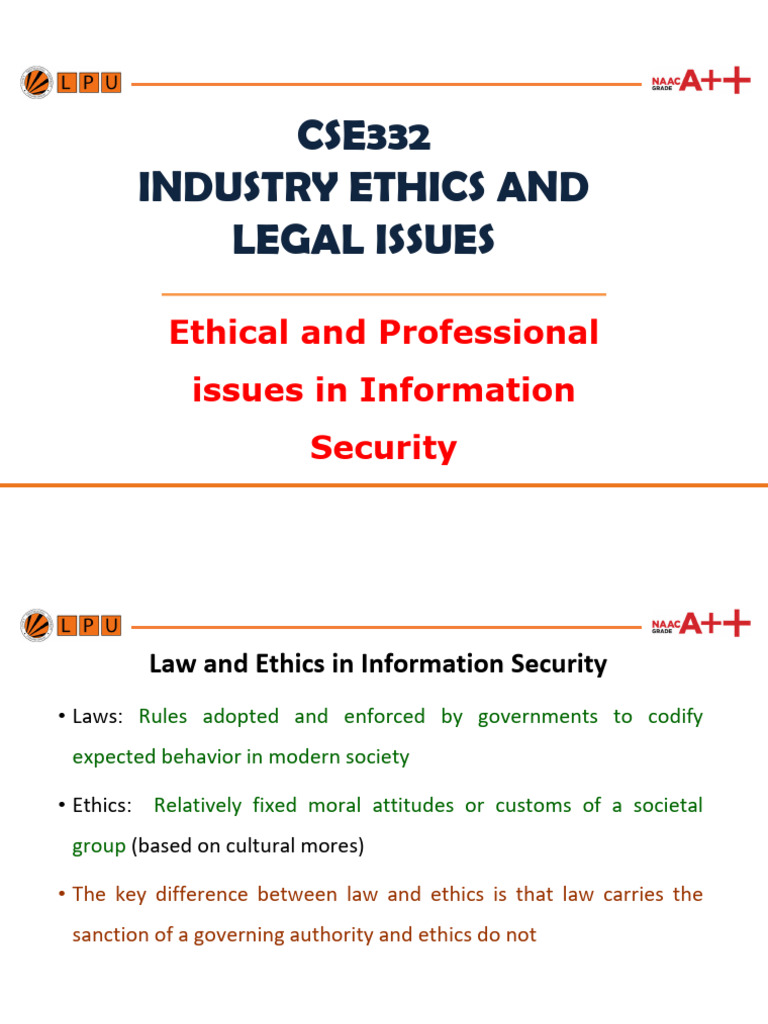 CSE332 Lecture 20 LPU Official | PDF | Computer Security | Security